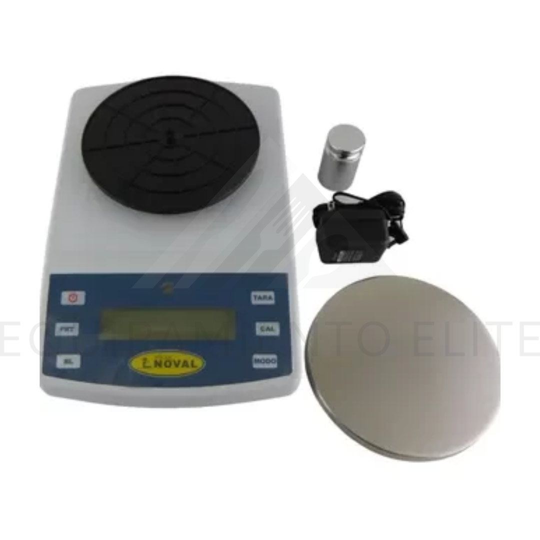 Noval NBE-CF1 Báscula de precisión 1 kg / 0.01 g con plato en acero ...